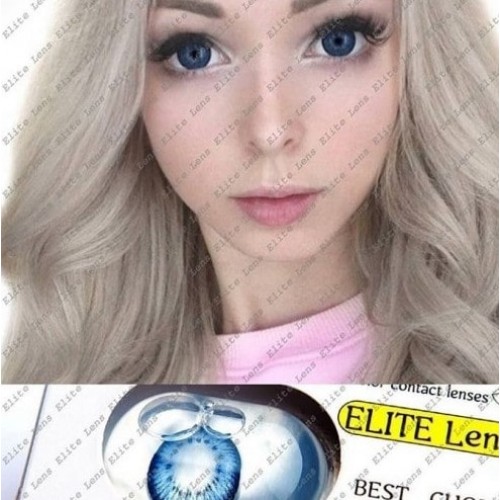 Blue Contact Lenses - Natural Eye Colour Lens Dolly Blue ┃ELITElenses.com®